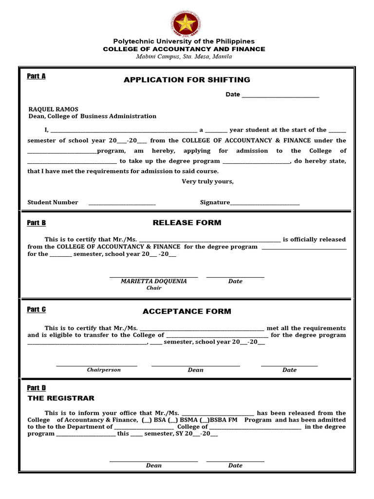Shifting Form - Edit Mo Ok | PDF | Business | Finance & Money Management