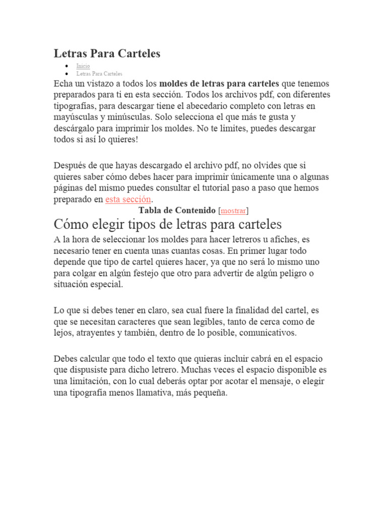 Moldes de Letras para Carteles PDF | PDF | Póster | Tipografía