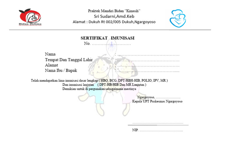 Sertifikat Imunisasi Bpm Pdf