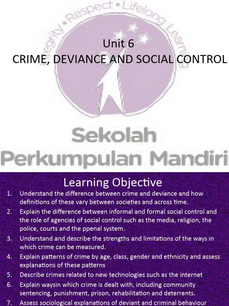 Unit 6 Crime, Deviance and Social Control | PDF