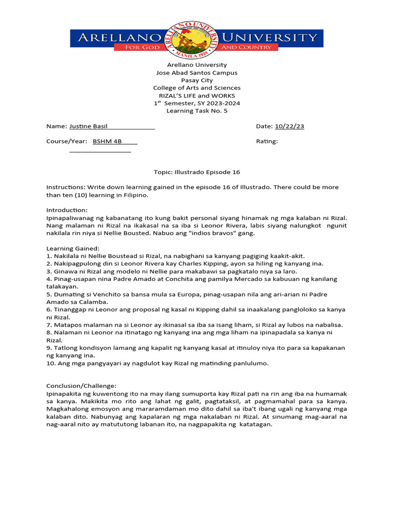 Learning-Task-No.-5-Illustrado-Episode-16 2 | PDF