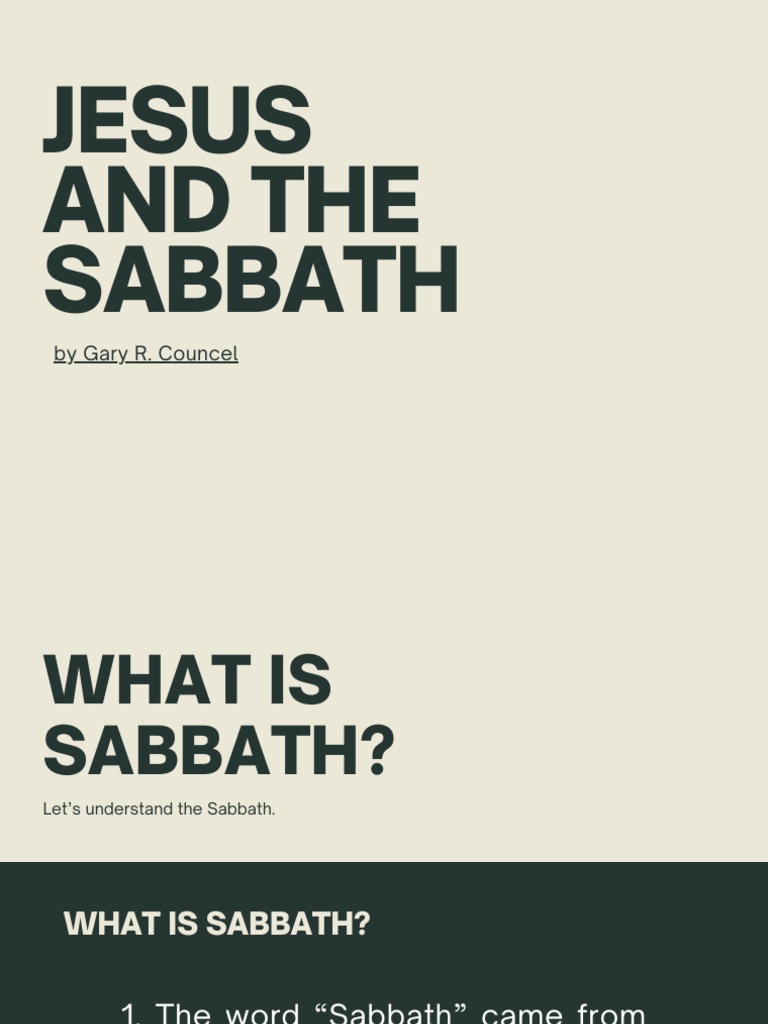 Jesus and The Sabbath | PDF | Shabbat | Jesus