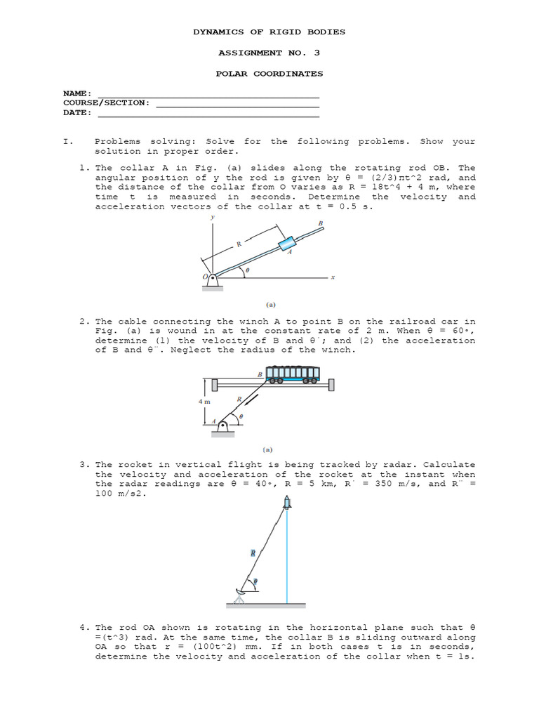 Dynamics - Assignment 3 | PDF