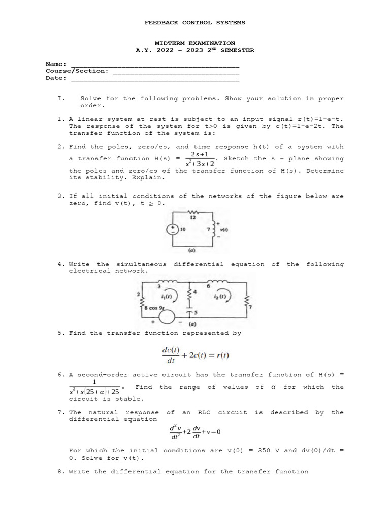 Midterm Examination Feedback | PDF | Electrical Engineering | Analog Circuits