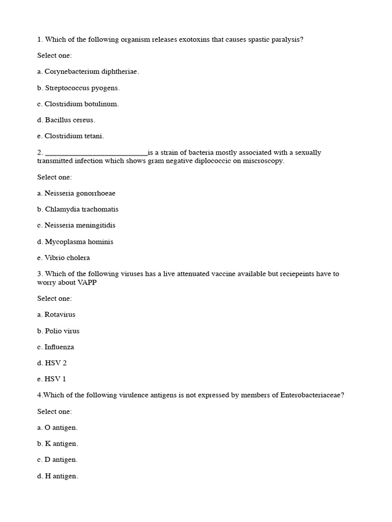 Microbiology Internal Exam | PDF | Streptococcus | Virus Microbiology Internal Exam | PDF | Streptococcus | Virus