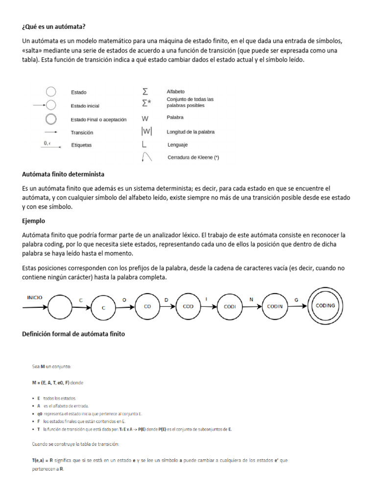 Definicion Formal de Automata | PDF