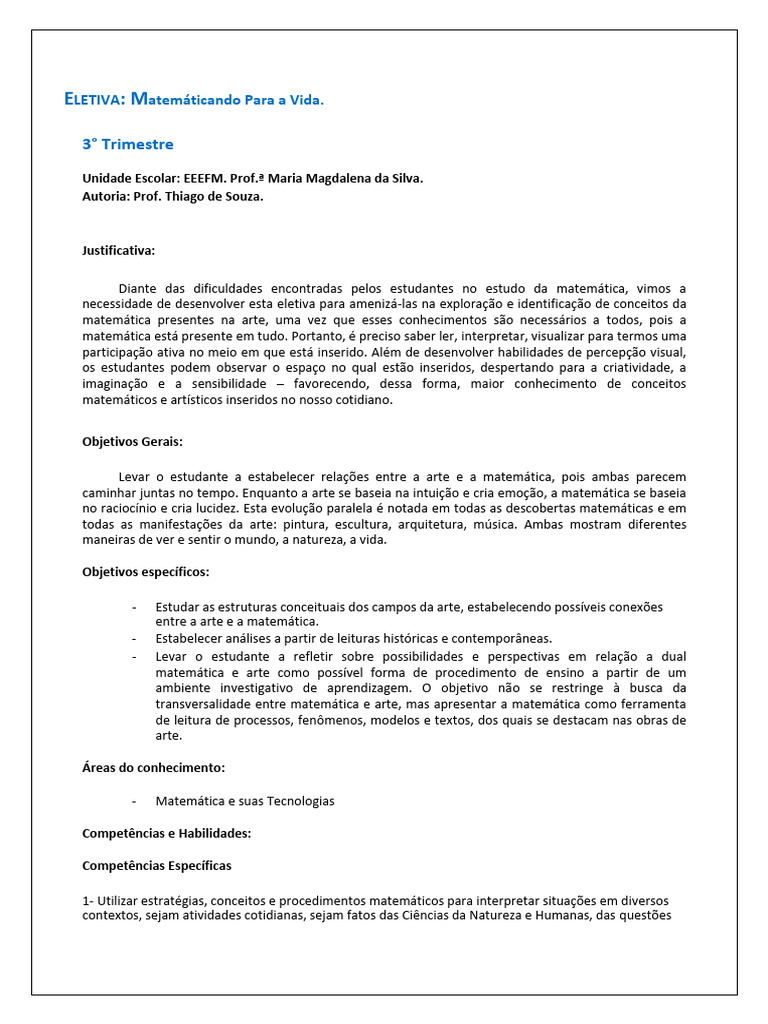 Eletiva Ementa | PDF