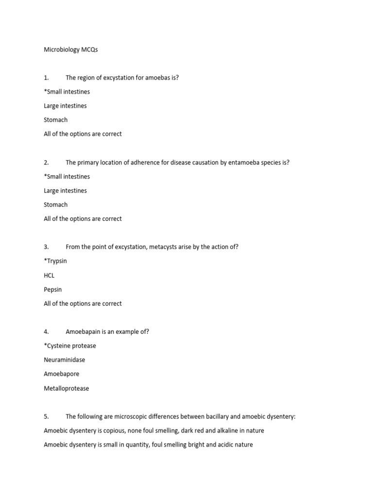 Microbiology MCQs | PDF
