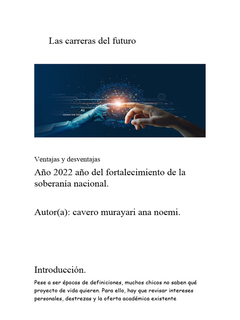 Las Carreras Del Futuro | PDF