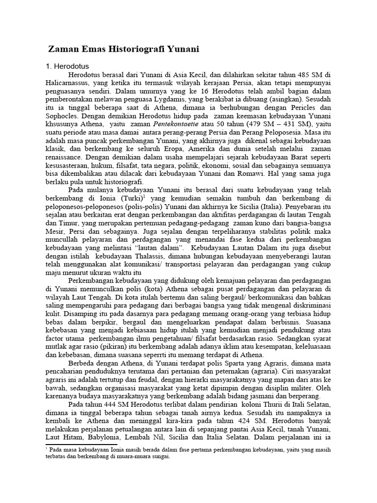 Zaman Emas Historiografi Yunani | PDF