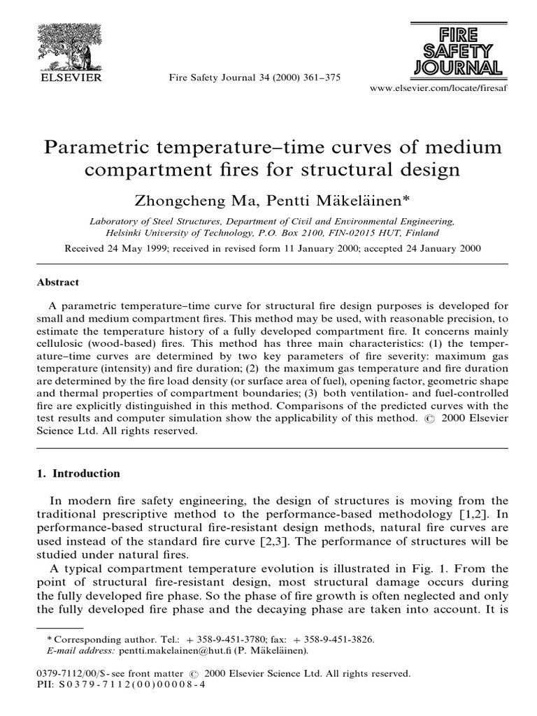 Parametric Temperature Time Curves of Medium Compartment Fires For ...