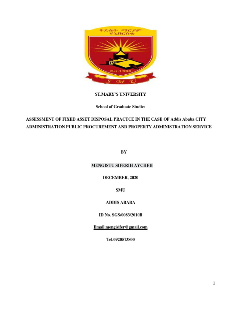 Mengistu's Final Edited Research | PDF | Depreciation | Fixed Asset