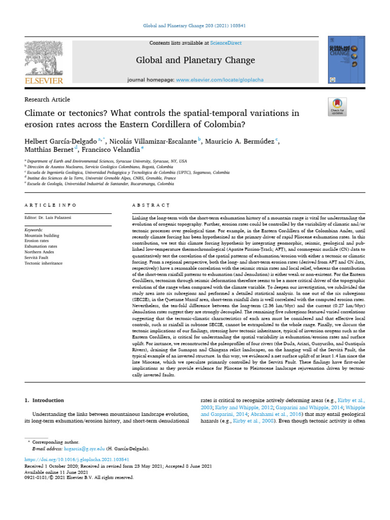 Climate Or Tectonics What Controls The Spatial Temporal Variations In