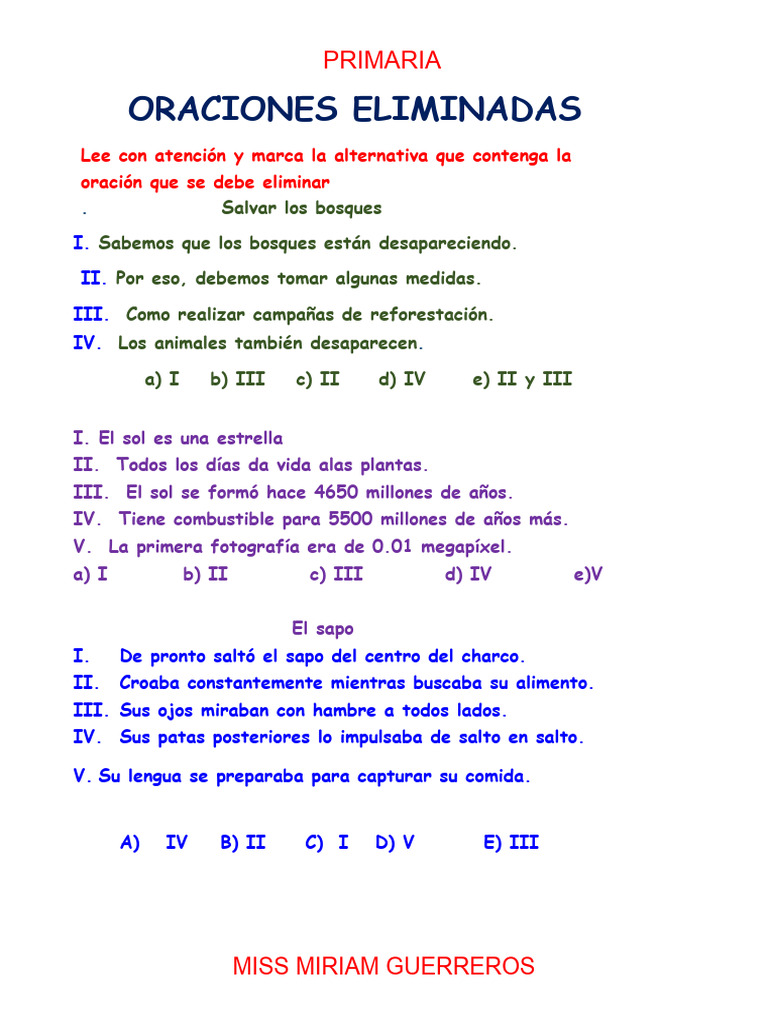 Oraciones Eliminadas Pract | PDF