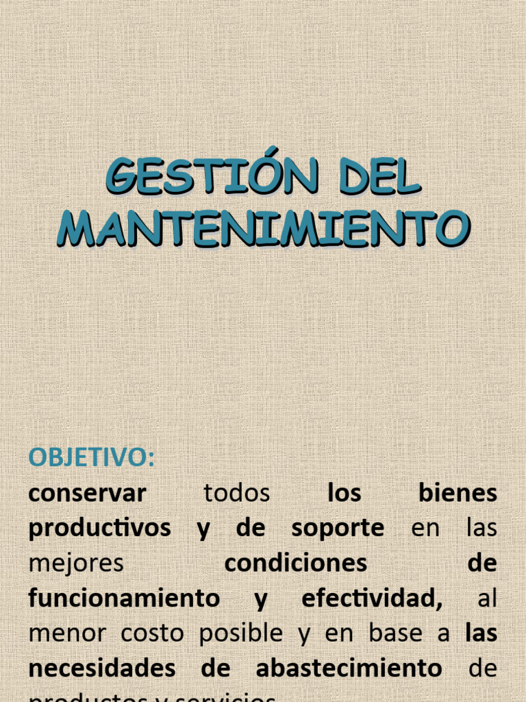 MANTENIMIENTO (4) .PPT Clase 1111 | PDF | Infraestructura | Transporte