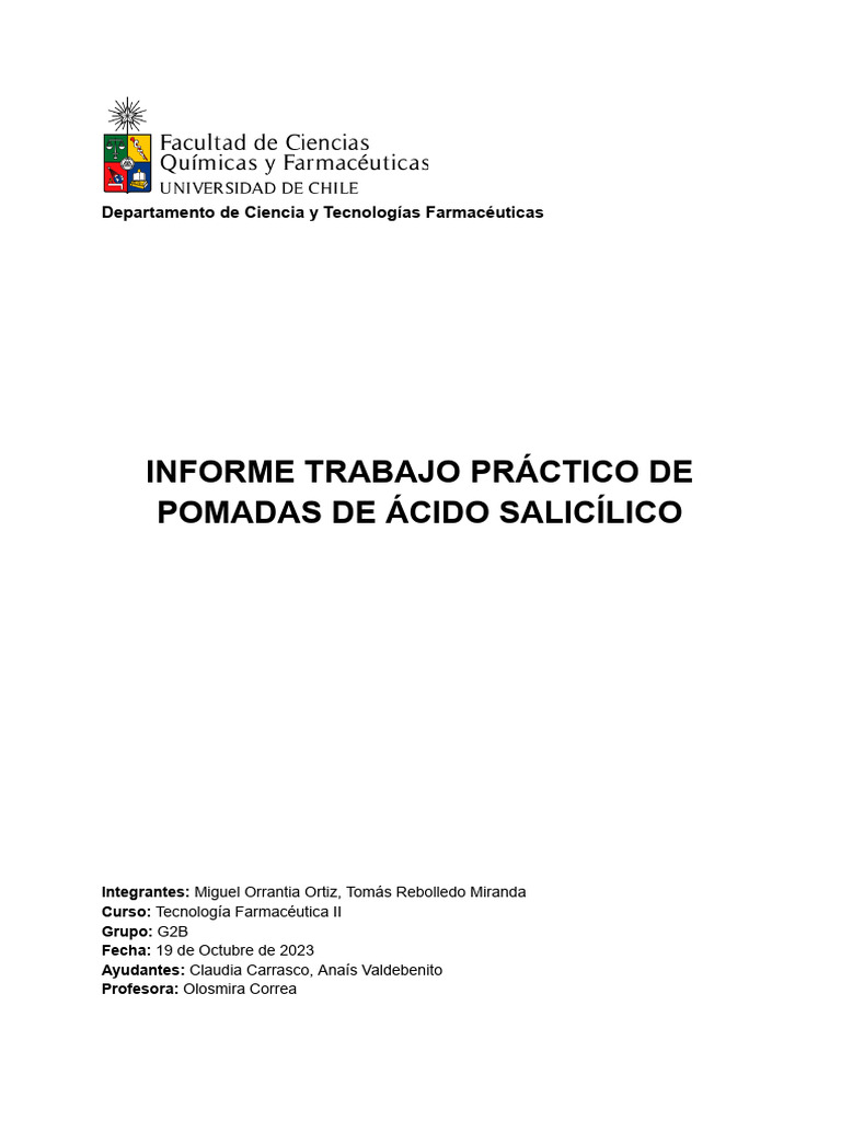 Informe 3 - Pomadas | PDF