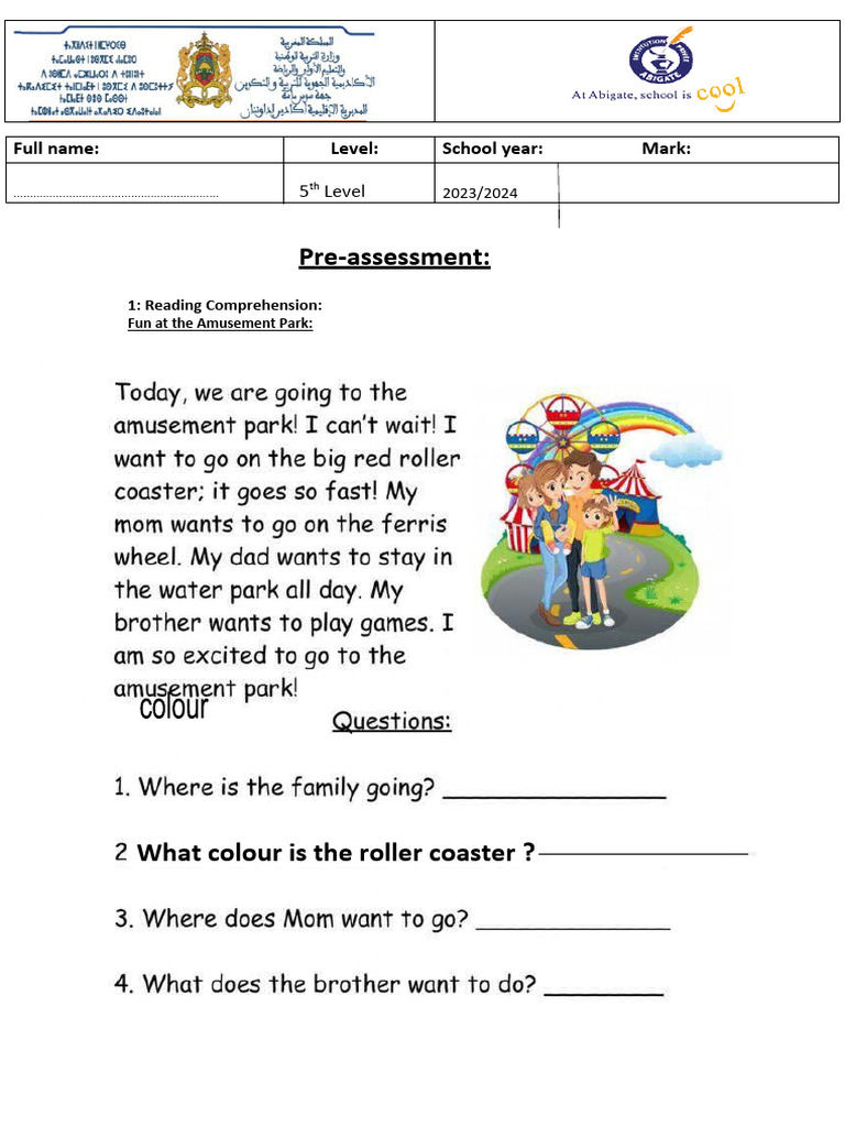 Diagnostic Test CM2 | PDF