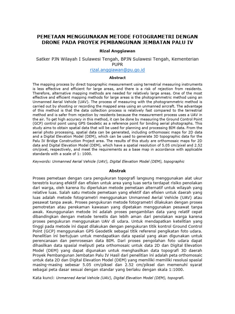 Pemetaan Menggunakan Metode Fotogrametri Dengan Drone Pada Proyek ...