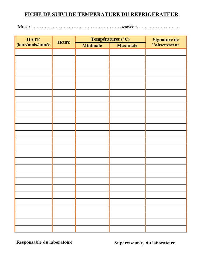 Suivi Température Laboratoire | PDF
