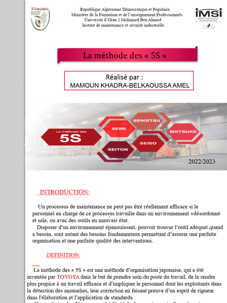 Méthode des 5S : Amélioration du travail | PDF | Affaires ...