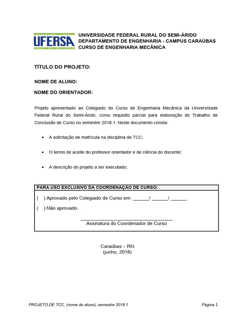 Modelo de Pré Projeto de TCC | PDF | Engenharia | Science