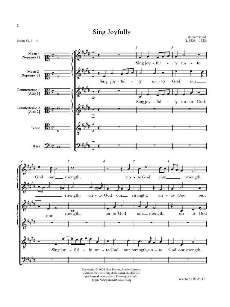 Sing Joyfully (W Byrd) | PDF