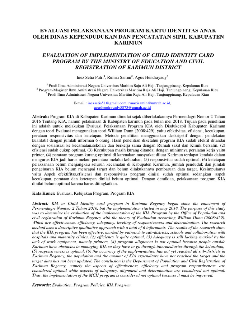 Evaluasi KIA | PDF