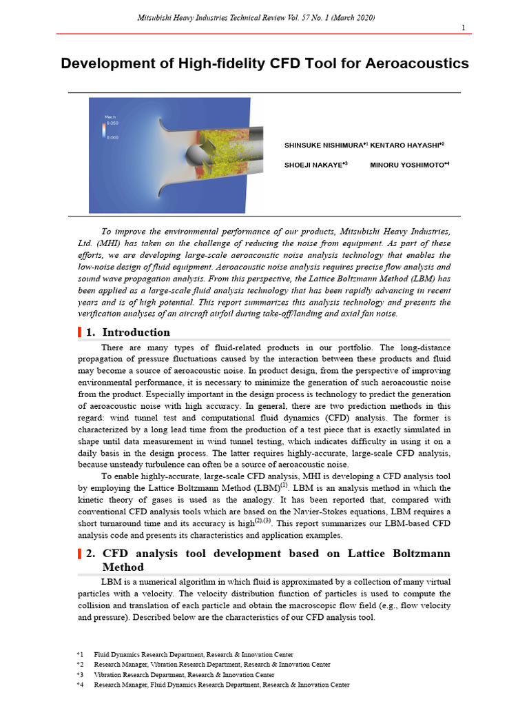 Shinsuke-2020-High Fidelity CFD Tool For Aeroacoustics | PDF ...
