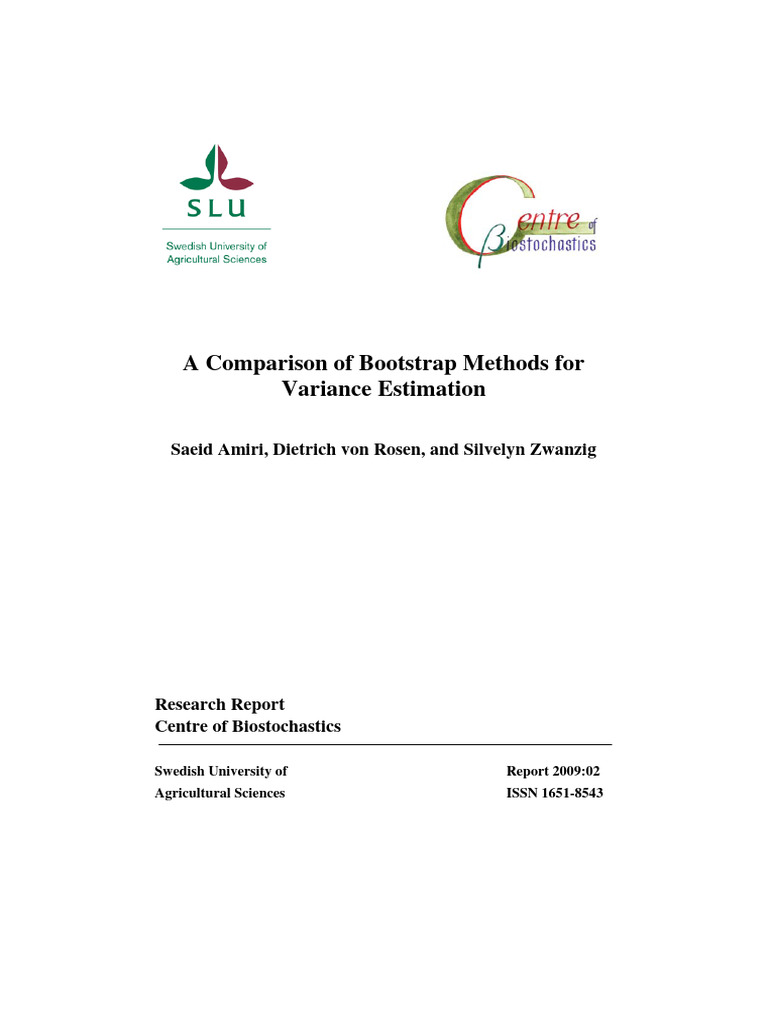 A Comparison Of Bootstrap Methods For Variance Estimation Pdf