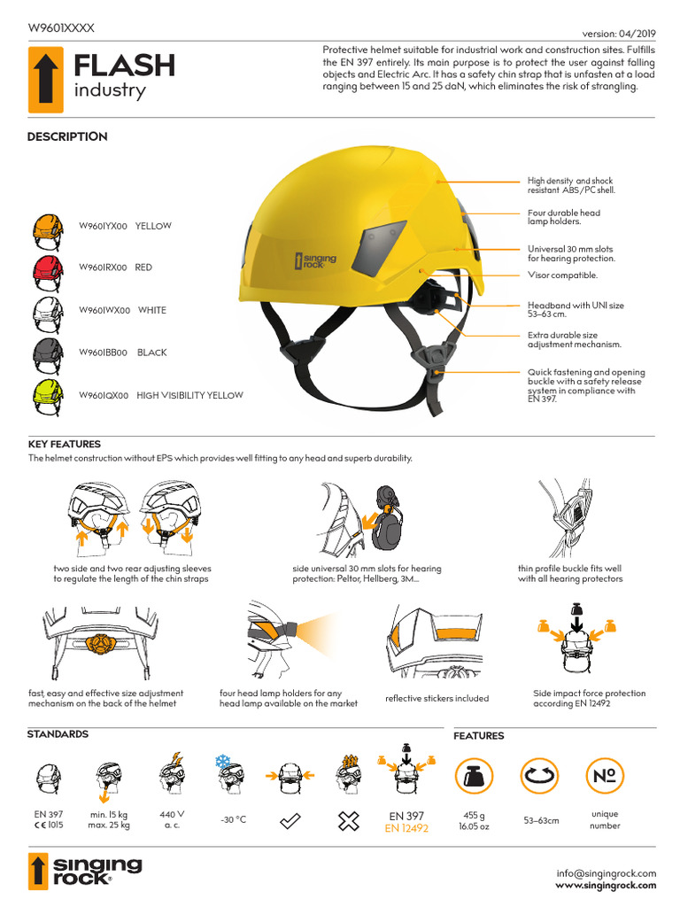Industrial Safety Helmet Specifications | PDF