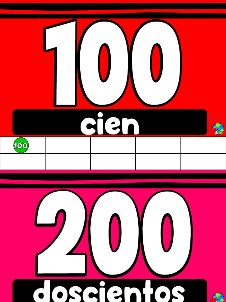9.números 100 en 100 Al 1000 - Cartel para El Aula | PDF