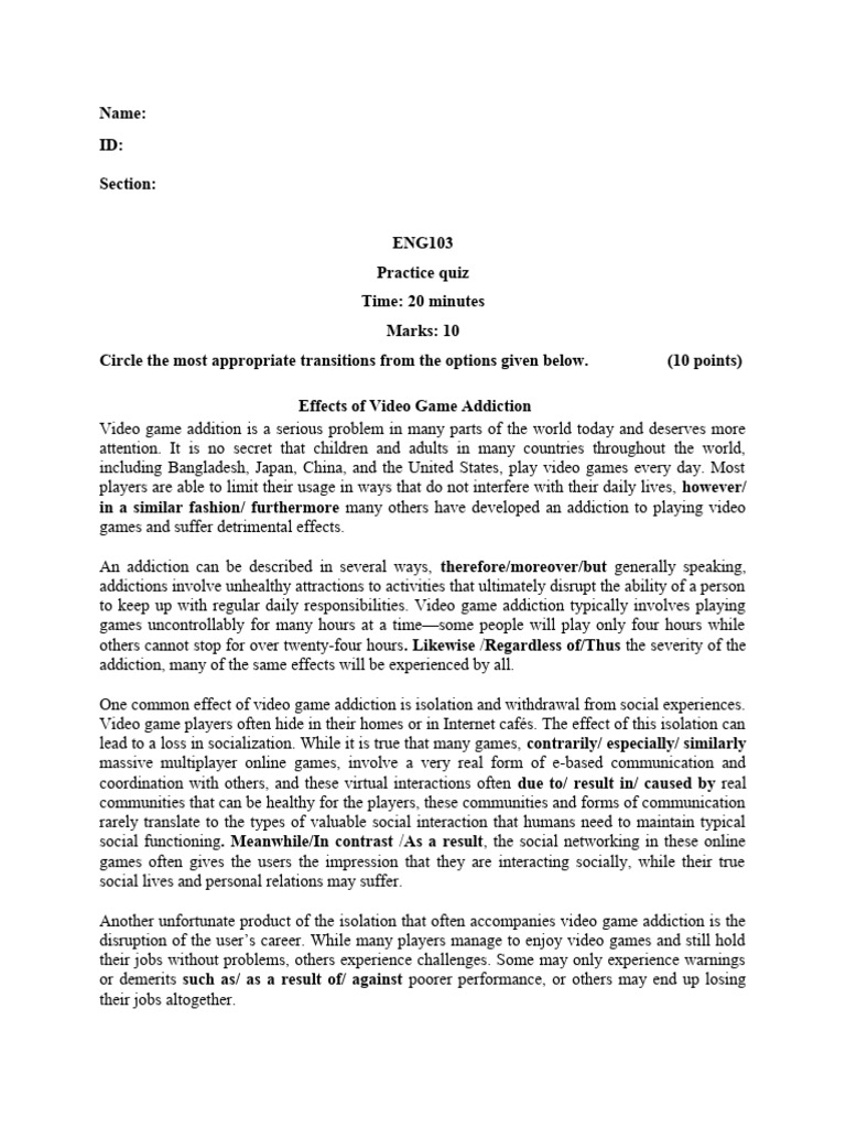 Effects of Video Game Addiction | PDF | Video Games | Social Psychology