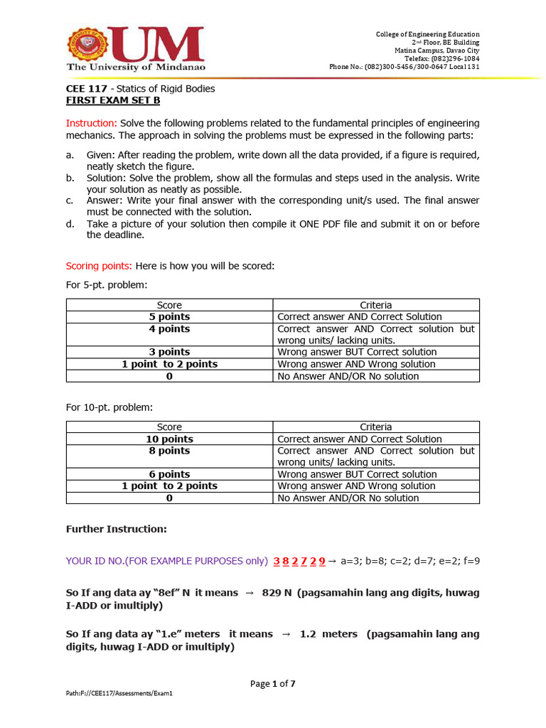 CEE 117 Exam 1 | PDF
