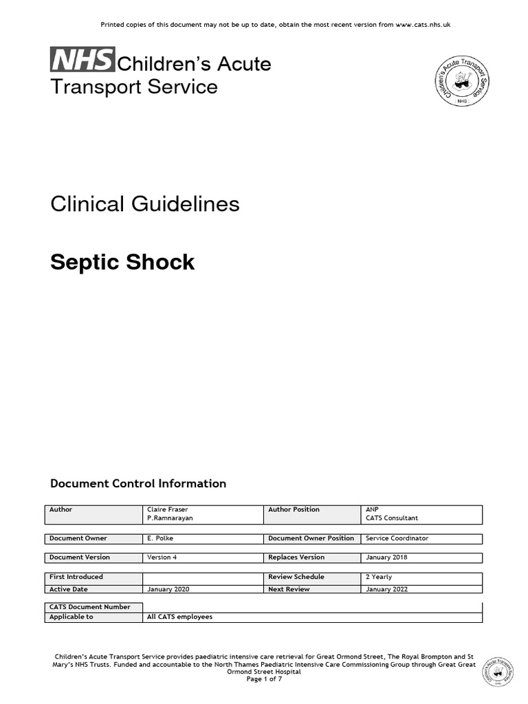 Guideline Sepsis | PDF | Shock (Circulatory) | Medical Specialties