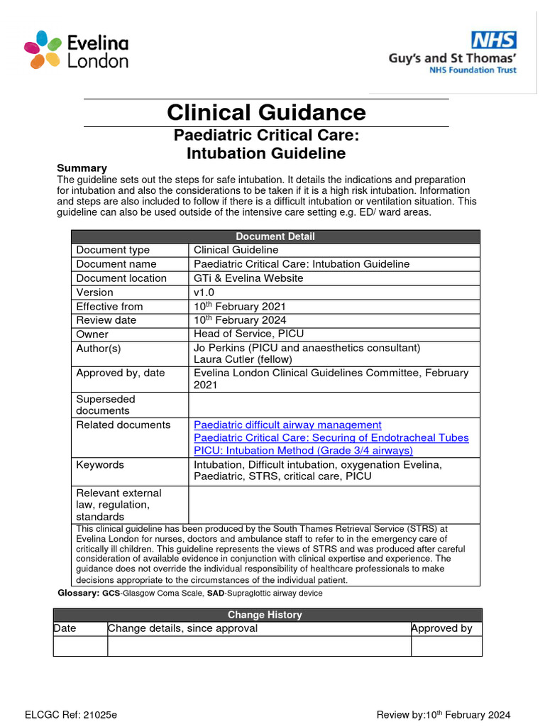 Intubation | PDF | Intensive Care Medicine | Health Care