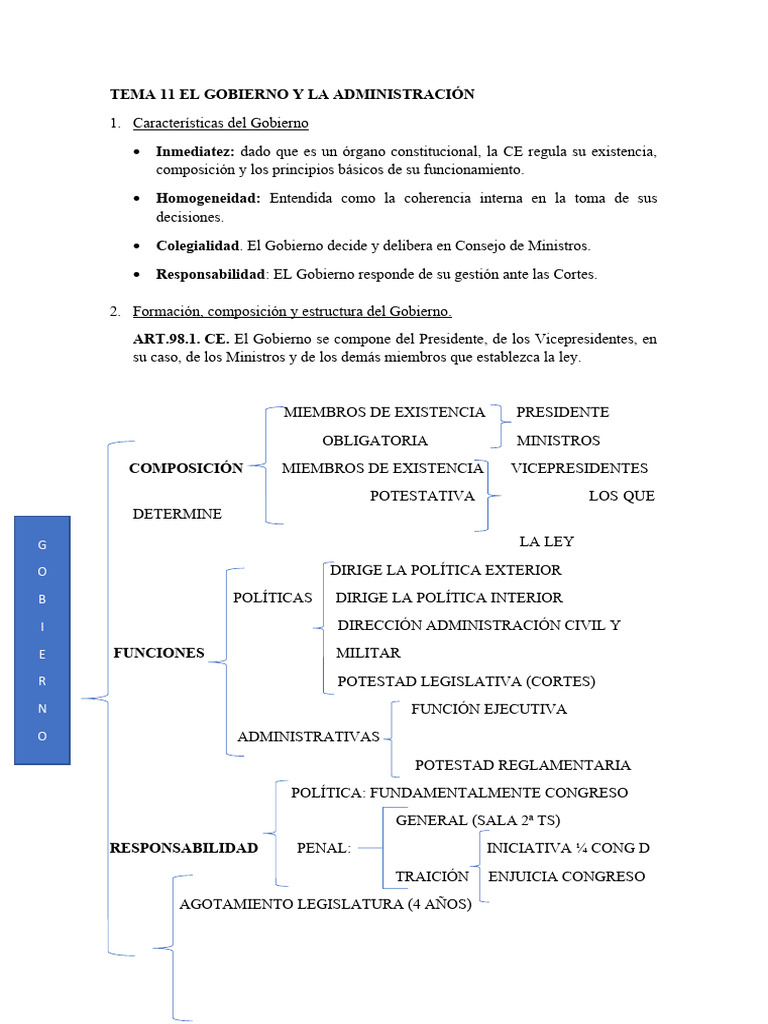 Estructura y Funciones del Gobierno Español | PDF | Gobierno de españa ...