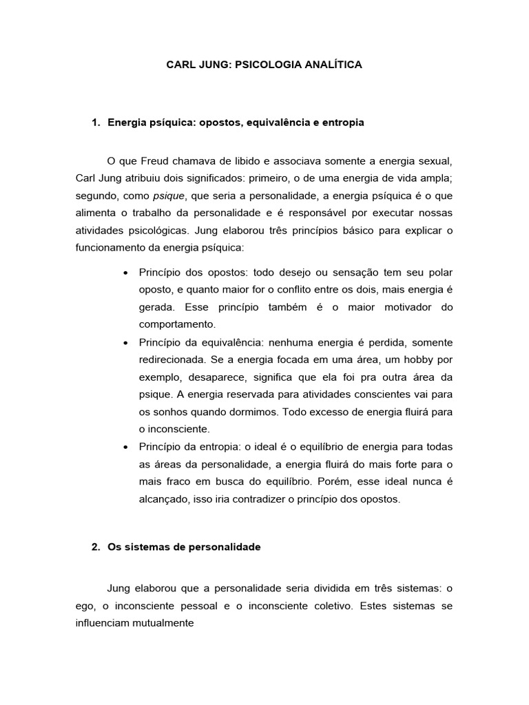 Resumo Da Obra de Carl Jung | PDF | Carl Jung | Extroversão e introversão