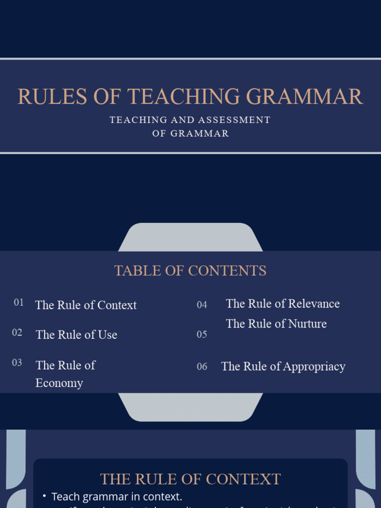 Six Essential Rules for Teaching Grammar | PDF | Learning | Teachers