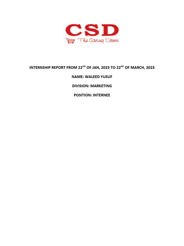 Internship Report For Amendment | PDF | Marketing | Microsoft Excel