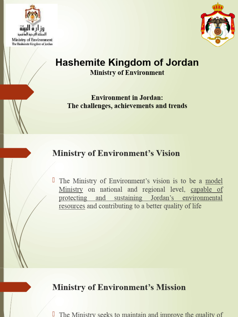 2 Environment in Jordan MoE | PDF | Sustainability | Environmental ...