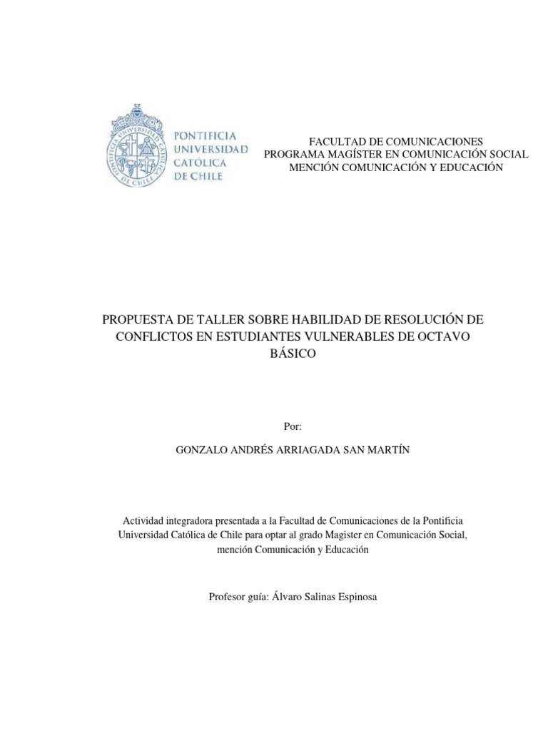 Corrección Actividad Integradora Gonzalo Arriagada SM Final Qdyvnps | PDF | Adultos | Conflicto ...