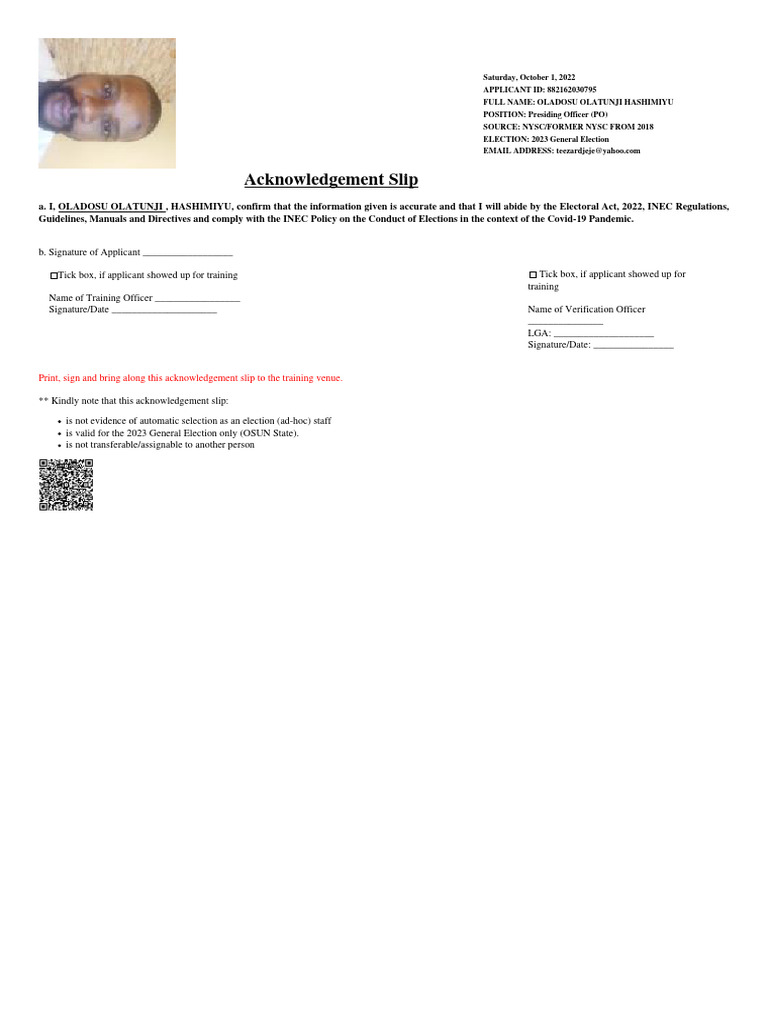 10 Acknowledgement Slip | PDF