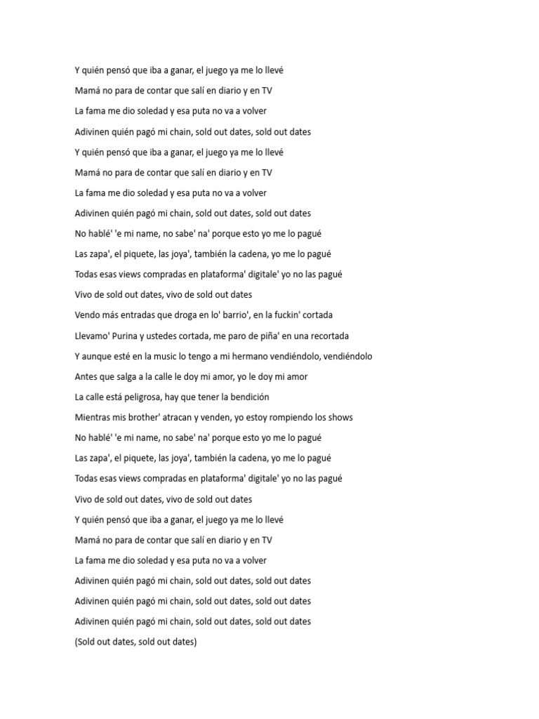 Sold Out Dates | PDF