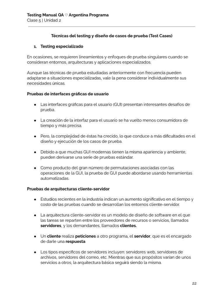 Testing Qa Arg Programa Unidad 2 Pdf Modelo Cliente Servidor Servidor Computación