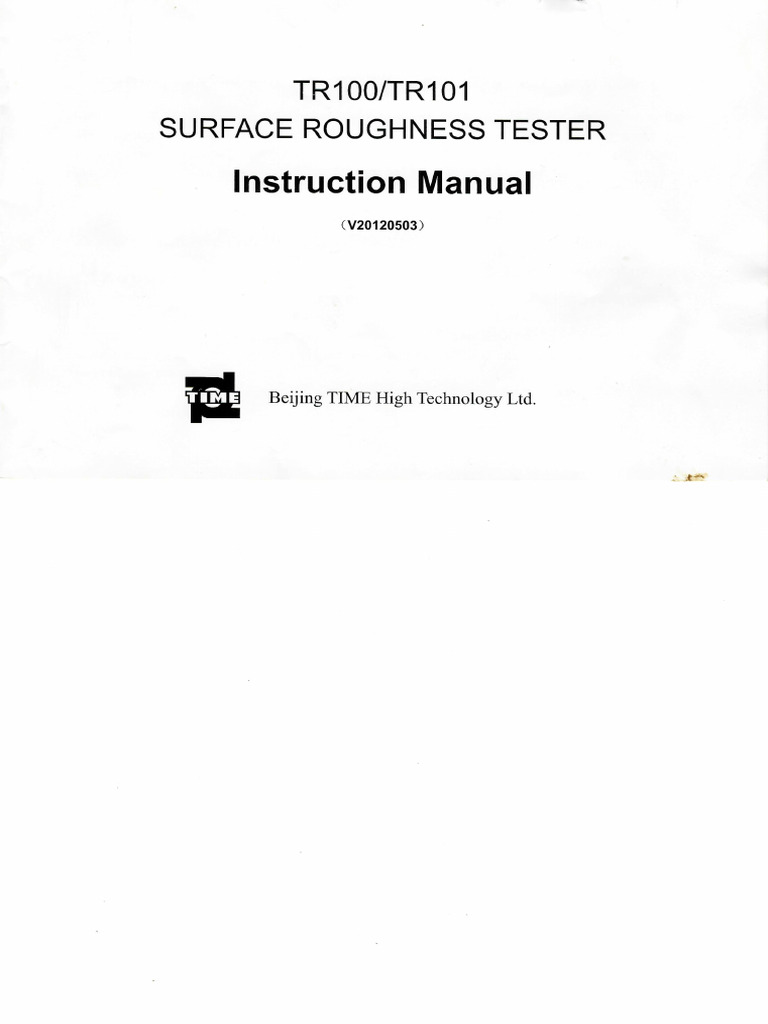 Rugosímetro - modelos TR-100 e TR-101 | PDF