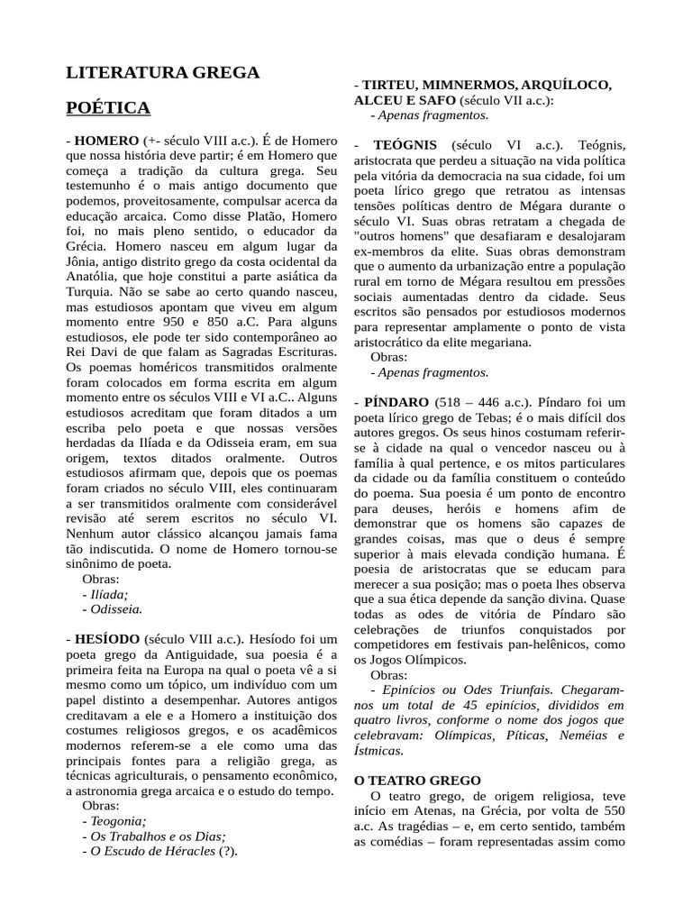 Cronologia Autores Do Mundo Greco-Romano | PDF | Eurípides | Ésquilo