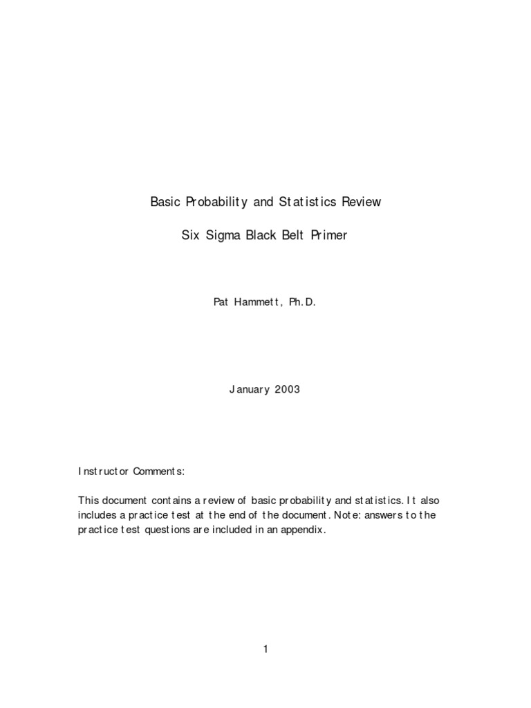 Prob Stats Review | PDF | Career & Growth | Business
