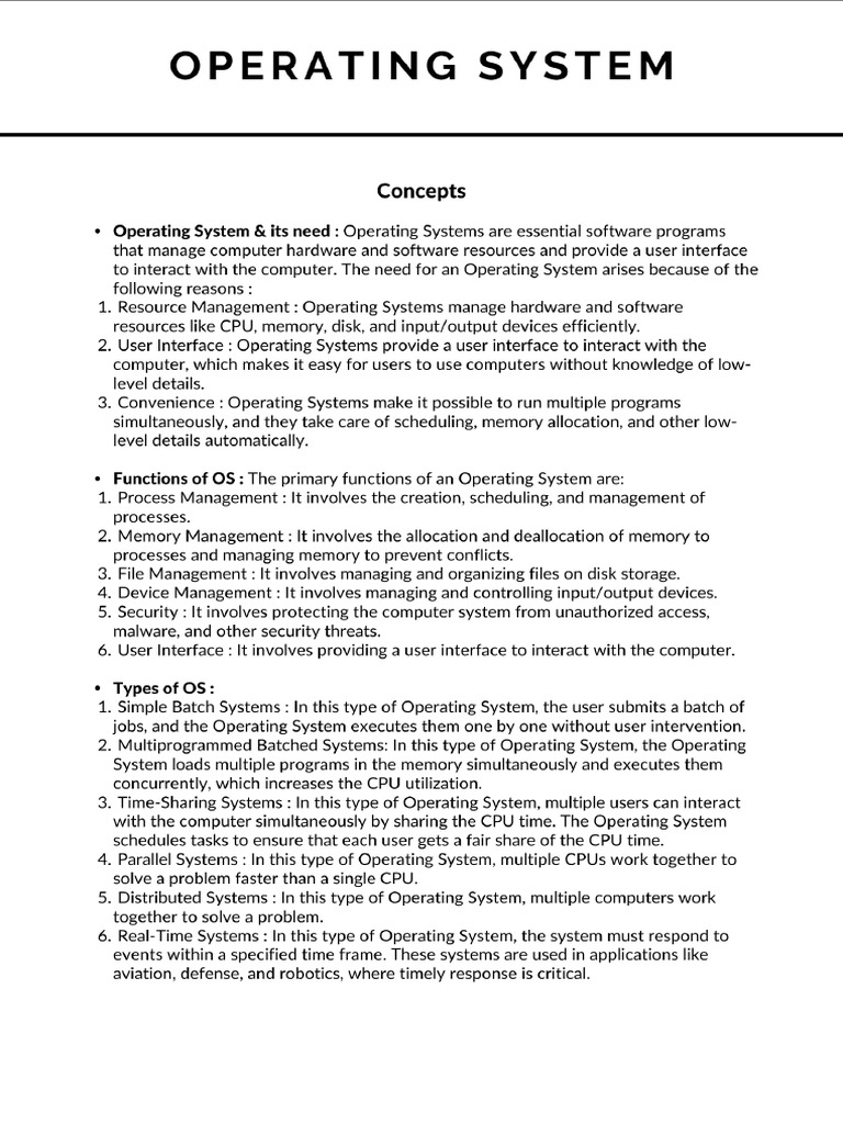 Operating System | PDF