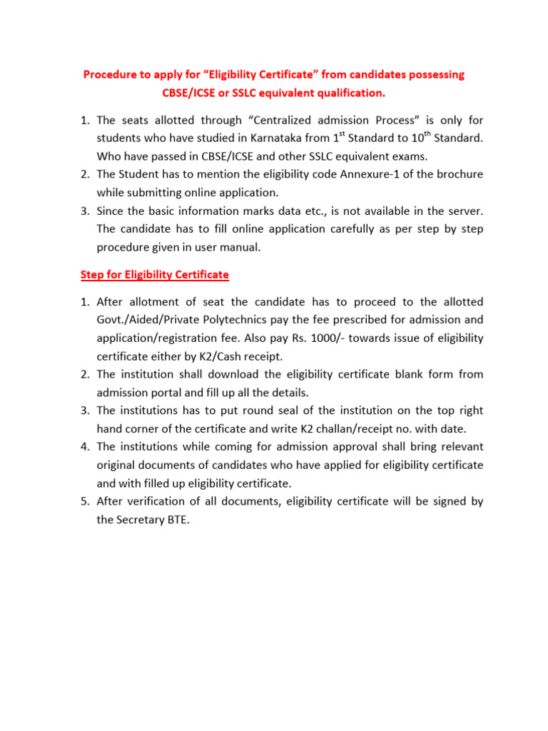 Eligibility Certificate Application Guide | PDF