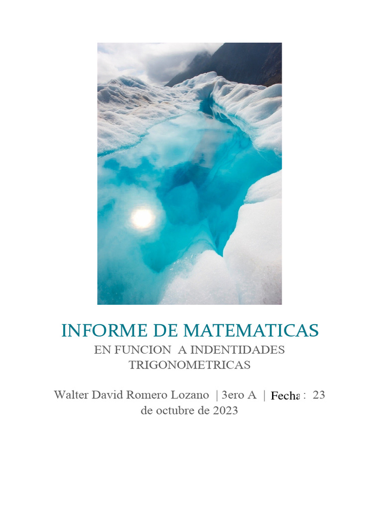 Informe de Matematicas (2 | PDF